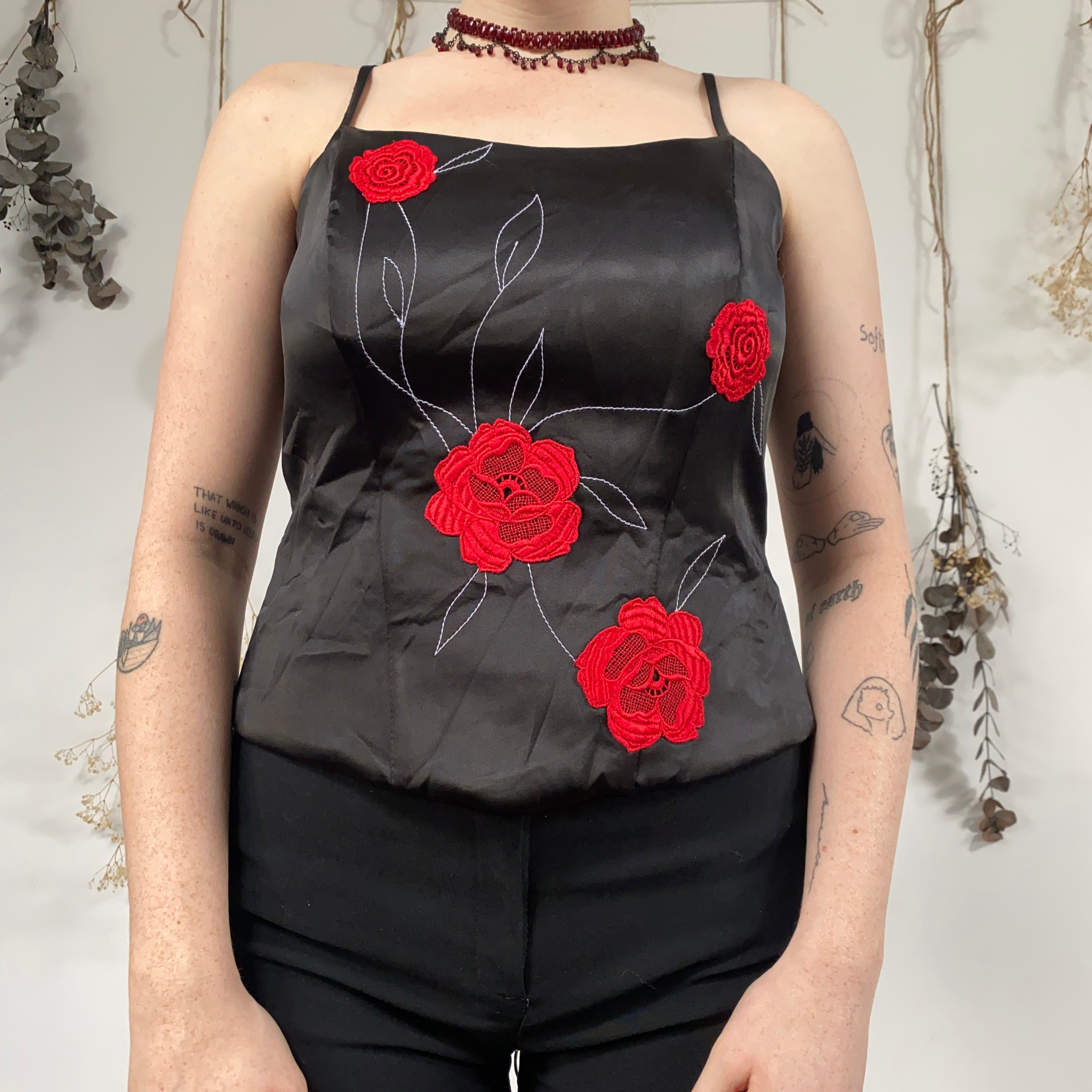 Black floral coset - size 12/14 – Of Earth Vintage